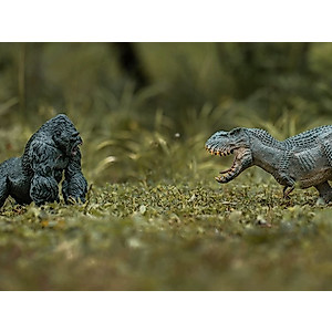 King Kong VS Vastatosaurus Rex Dinosaur Toys with Realistic Rock Action Figure Rampage Gorilla Fight Tarbosaurus Animal Figurines for Role Playing Story Telling Toy for Kids