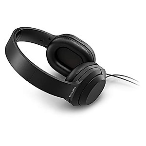 PHILIPS Audio H2005BK/00 Over-Ear Stereo Headphones Wired (2 m Cable, 40 mm Neodymium Drivers, Passive Noise Isolation, Adjustable Headband, Lightweight) Black