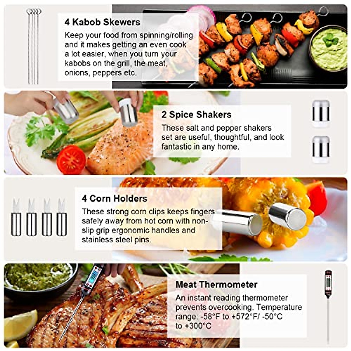 Griddle Accessories Kit, 39pcs Grilling Tools Spatulas Set for for Blackstone, Camp Chef, Stainless Steel Grill BBQ Tool Set with Basting Cover, Chopper, Spatula, Scraper, Bottle, Tongs, Egg Ring