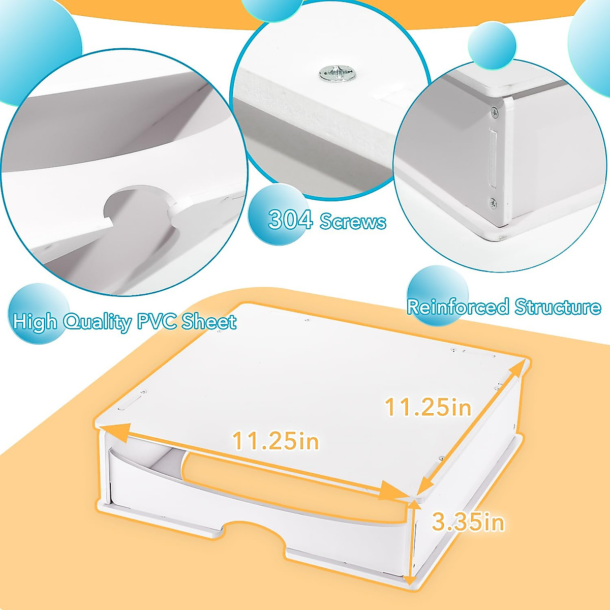 Aucuqu 10-inch Paper Plate Dispenser, Under Cabinet Plastic Dish Holder | Lightweight& Sturdy - White
