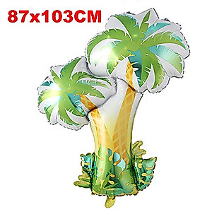 Big Coconut Palm Tree Foil Balloons Birthday Wedding Party Decor Kids Adult Party Hawaii Beach Party Decoration Baby Shower Ball (Palm)