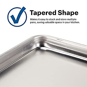 FSE Sheet Pan, Commercial Grade, 20-Gauge Aluminum, Bun Pan, 18" L x 13" W x 1-1/8" H (Half Size)