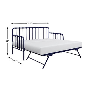 Lexicon Constance Metal Daybed with Trundle in Navy Blue