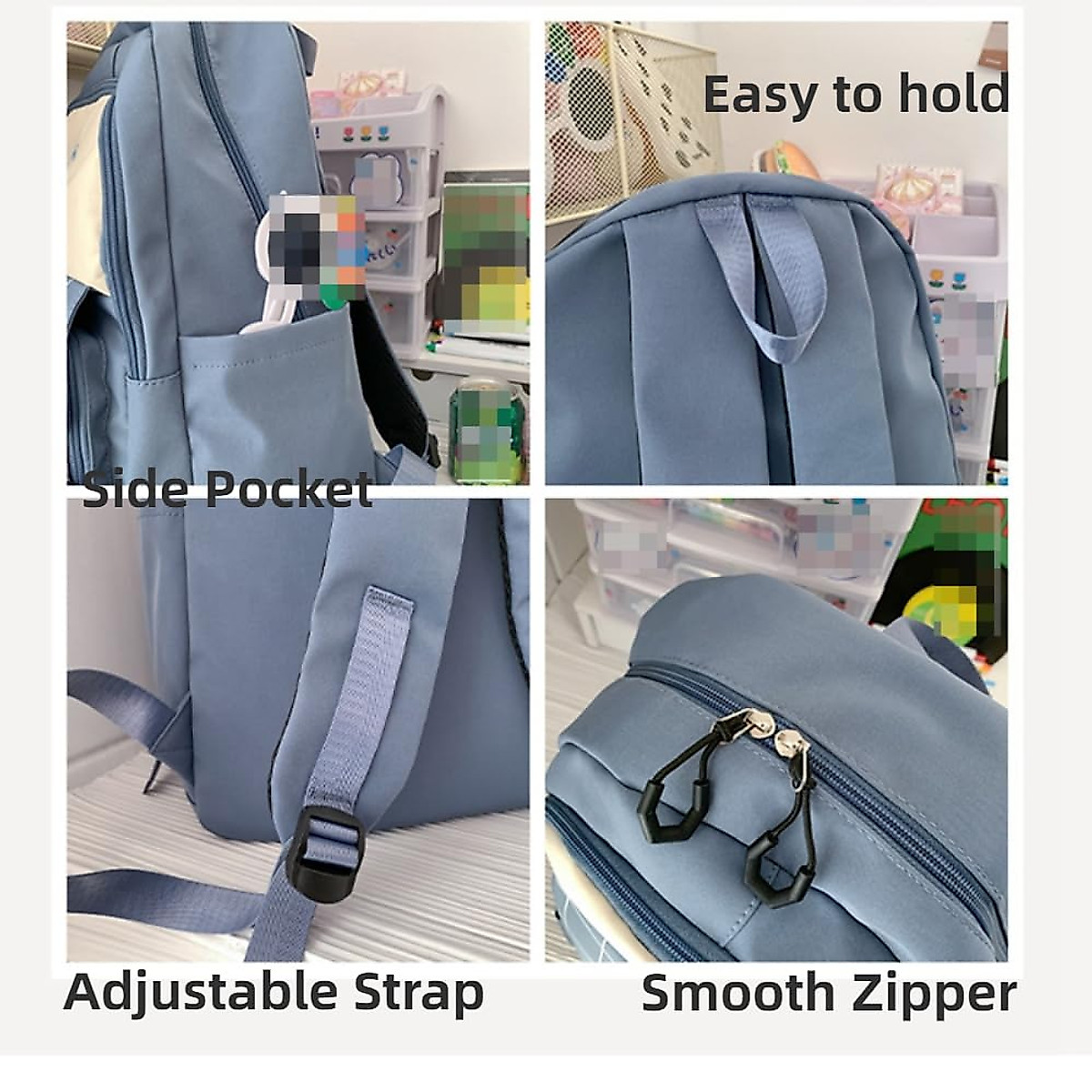 Zesenko Aesthetic Kawaii Back to School Bookbag Large Capacity Backpack for Teen Girls with Cute Pendant Daypack (pink)