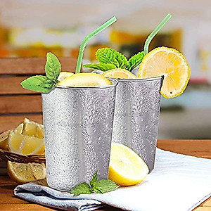 YOLCAR 8 Pack 6 oz Stainless Steel Cups for Kids, BPA Free Healthy Metal Shatterproof Stackable Pint Drinking Cups