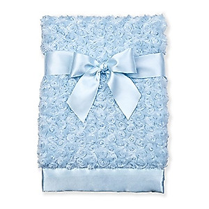 Bearington Baby Small Swirly Security Blankie (Blue) 16" x 16"