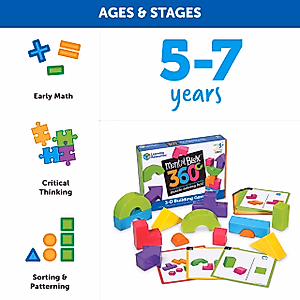 Learning Resources Mental Blox 360 Degree 3-D Building Game - 55 Pieces, Ages 5+ Educational Board Games, Mental Puzzles for Kids, Brain Teaser Games