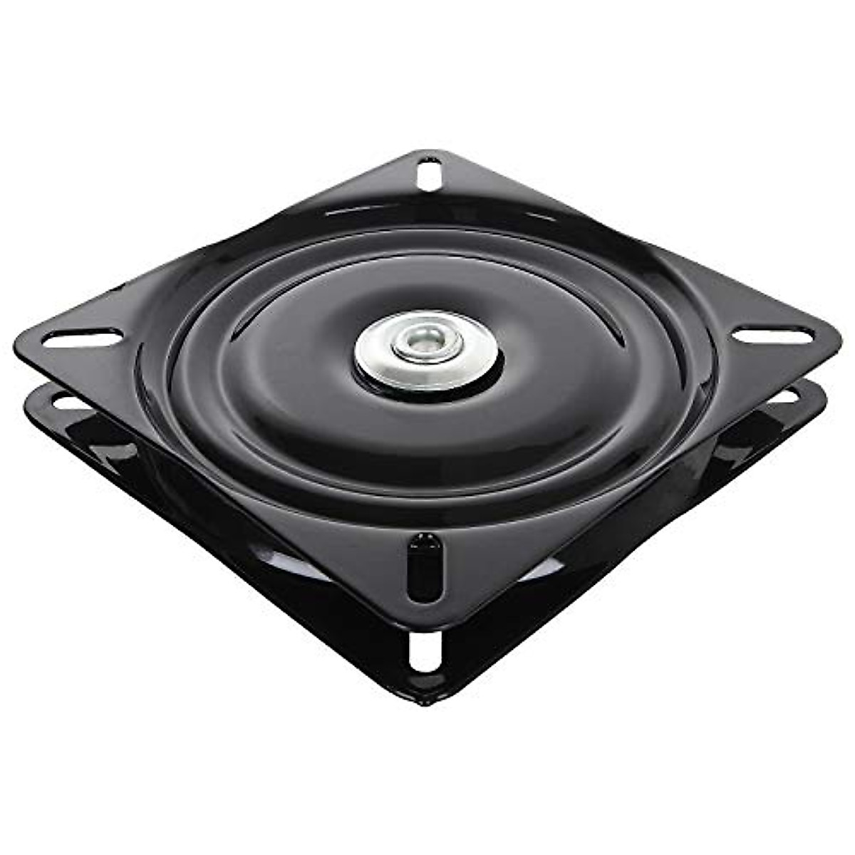 2 Pack 7 Inch Heavy Duty Bar Stool Swivel Replacement for Recliner Chair, Square Swivel Mechanism for Furniture, Seat Swivel Base Bar Stool Swivel Mount Plate, Ball Bearing Swivel Boat Seat, Black