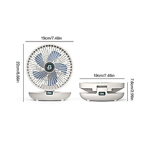 Foldable Air Circulation Fan, Portable Mini Fan, Household Dual-use Kitchen Fan, Wall-mounted desktop fan, Table Air Circulator Fan, Personal Fan, Ultra Quiet Small Table Fan, Office Desk fan (White)