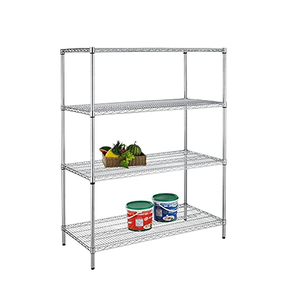 lesolar 4-Tier Storage Shelving Unit 70.8''x 17.7''x 61'' Large Heavy Duty Storage Shelves Metal Storage Rack Standing Storage Shelf for Kitchen Restaurant Warehouse Hospital Laboratory Pharmacy