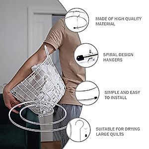 Cabilock Outdoor Rug 6Pcs Spiral Shaped Clothes Drying Rack Stainless Steel Laundry Hanger Quilt Blanket Hanger for Bed Sheet Blanket Coverlet Bath Towel Cord Organizer