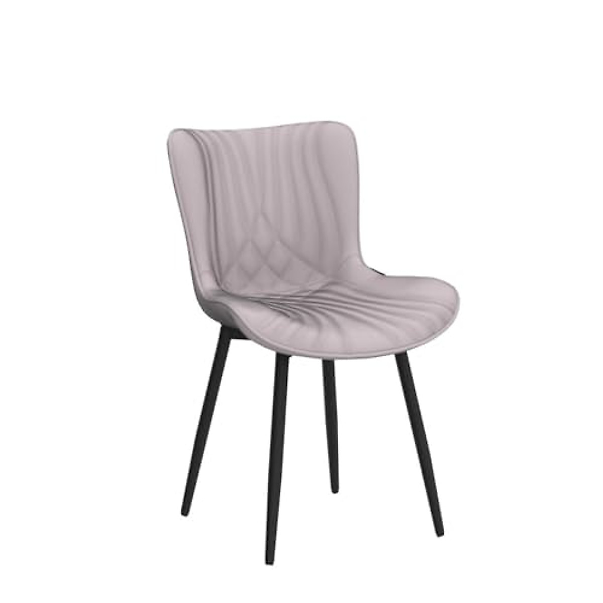 YOUTASTE Grey Dining Chairs Set of 2 Faux Leather Upholstered Kitchen Dining Room Chairs Mid Century Modern Metal Legs Chairs High Back for Kitchen Restaurant Living Room Bedrooms