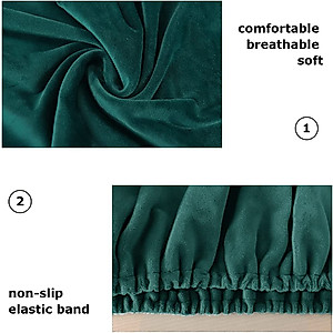 MRXFN Velvet Couch Cushion Covers, Stretch 3 2 1 4 Seat Cover Lounge Sofa Slipcovers Sectional Loveseat Chaise Non-Slip Furniture Protector for L/U Shape Sofa,1 seat, Light Blue