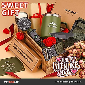 Veitorld Gifts Box for Men, Gifts Set for Man, Cool Birthday Gifts for Him Brother Guys Boyfriend Husband from Wife, Dad from Daughter Son, Unique Stocking Stuffers, Outdoor Camping Presents