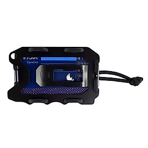 Trayvax Original 2.0 Wallet, RFID Front Pocket Tactical Metal Credit Card Holder with Money Clip, Slim Minimalist Wallet for Men and Women, Black