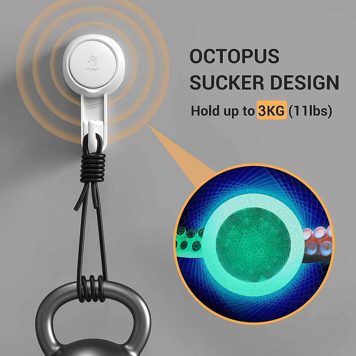 Marchpower Shower Suction Cup Hooks- 4 Pack Reusable Heavy Duty Vacuum Suction Hooks, Waterproof Bathroom Wall Bathtub Loofah Hooks, Strong Window Glass Wreath Hanger, Removable Kitchen Towel Holder