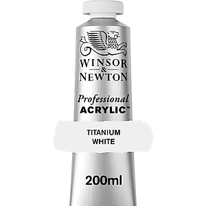 Winsor & Newton Professional Acrylic Paint, 200ml (6.75-oz) Tube, Titanium White
