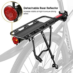 Bike Rear Rack, Aluminum Alloy Bike Rear Seat Luggage Shelf Rack Carrier Racks Quick Release Adjustable Cargo Carrier, 25kg Maximum Bearing