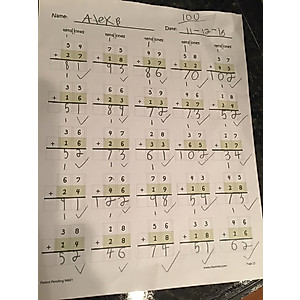 Channie’s One Page A Day Workbook, Double Digit Math Practice Worksheets, Total 100 Pages Front & Back (50 Sheets) in 2-Pack Set, Grades 1st, 2nd & 3rd, Size 8.5” x 11” (2 Pack)