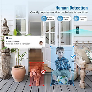 BITEPASS Smart Video Doorbell Camera Wireless with Ring Chime, AI Human Detection, 2-Way Audio, HD Live View, 2.4G WiFi, Night Vision, Cloud Storage, Battery Powered, Indoor Outdoor Surveillance