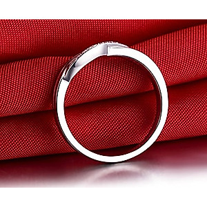 THREE MAN Sterling Silver Wedding Band Ring for Women X Style Brief Design 925 Silver (6)