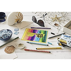 STABILO Premium Felt Tip Pen Pen 68 - Wallet of 8 - Pastel Shades