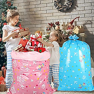 HANSWARE Extra Large Gift Bag for Presents,Shower Gift Bags for Boys, Jumbo Baby Gift Bag for Wedding Wrapping,Birthday, Party,Giant Huge Gifts- 56" x 36" (Blue Plane, 1 Count)