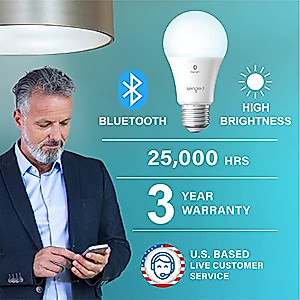 Sengled Alexa Light Bulb, 75W Equivalent Smart Light Bulbs, 1050LM High Brightness Bluetooth Mesh Smart Bulbs That Work with Alexa Only, Dimmable LED Light Bulbs A19 5000K, No Hub Required, 4 Pack