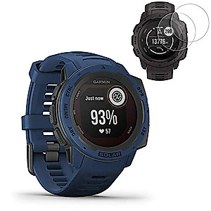 Garmin Instinct Solar GPS Smartwatch - Tidal Blue(010-02293-11) w/ 2X Screen Protectors