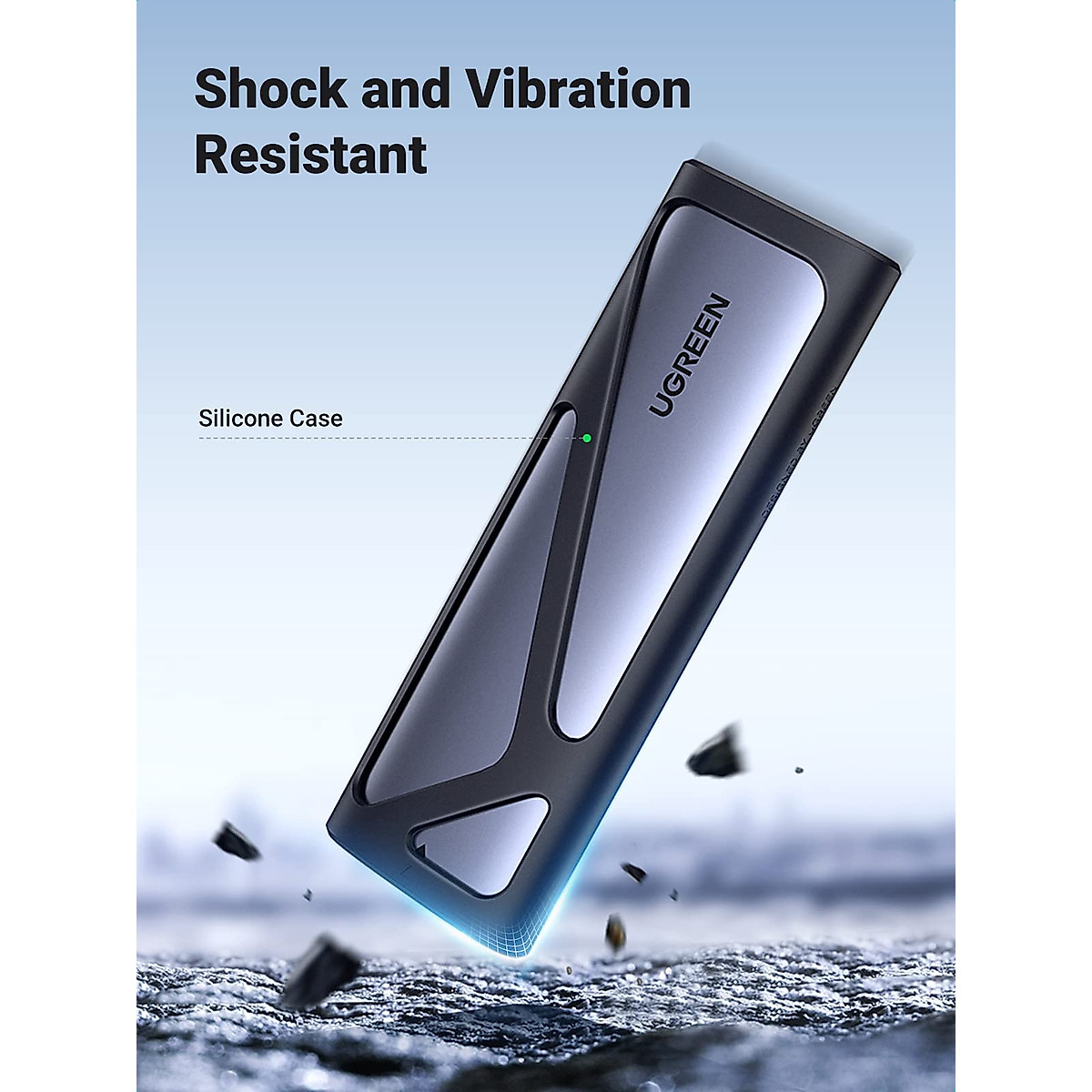 UGREEN NVMe and SATA M.2 Enclosure Tool-Free, 10Gbps USB C 3.2 Gen2, Supports UASP Trim, NVMe SSD Enclosure Supports M and B&M Keys 2280/2230/ 2242/2260 SSDs