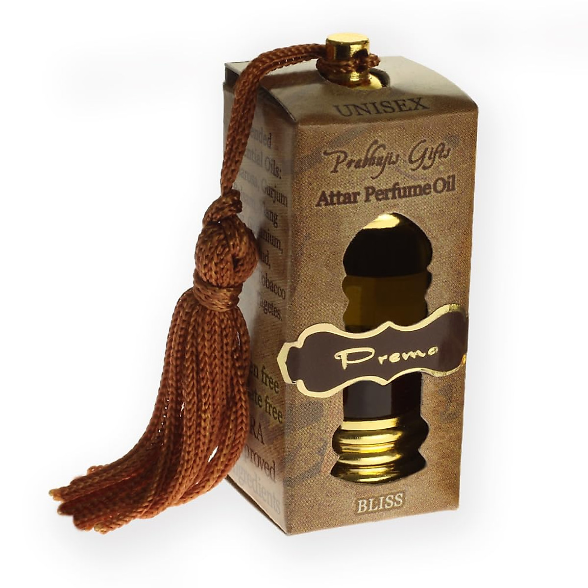 Prabhuji's Gifts Attar Perfume Oil Prema - Body Perfume Blended with Essential Oils - Vegan Perfume Oil - Long-Lasting Perfume for Women & Men - Arabian Fragrance - (6mL)