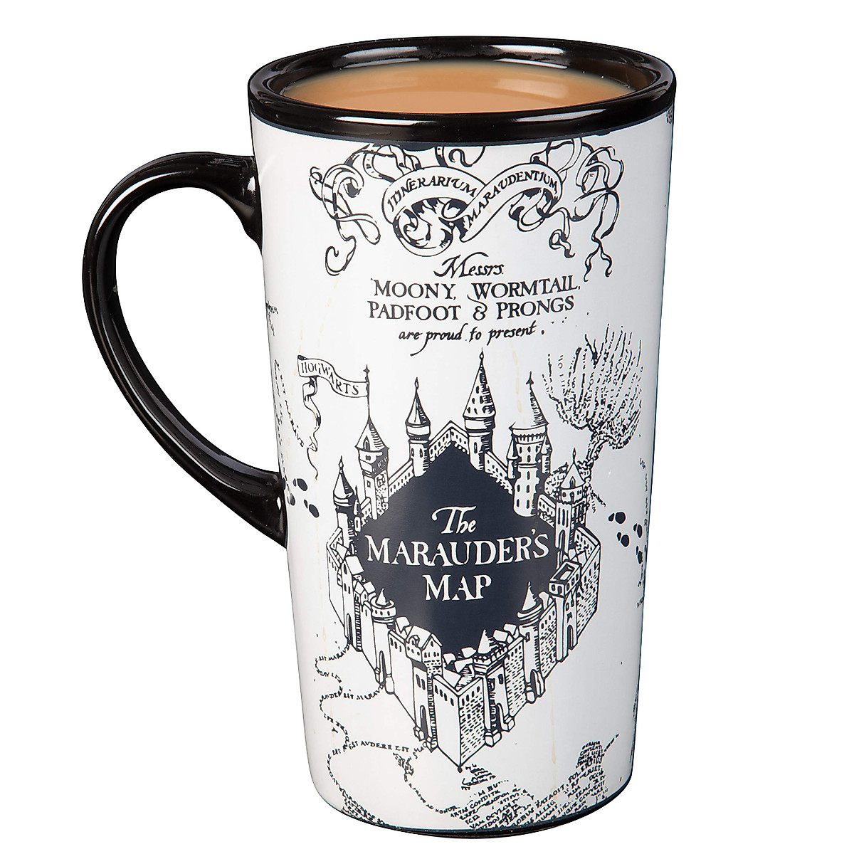 Harry Potter Marauder's Map Tall Ceramic Mug - Map Image Activates with Heat - Large Tumbler Style - Officially Licensed - Gift for Kids and Adults