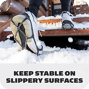 Yaktrax Walk Traction Cleats - 360-Degree Grip on Snow, Ice, & Multi-terrain Surfaces - Elastic Outer Band w/ Easy-On/Off Heel Tab & 1.2mm Zinc-coated Steel Coils - Abrasion & Rust Resistant - Unisex