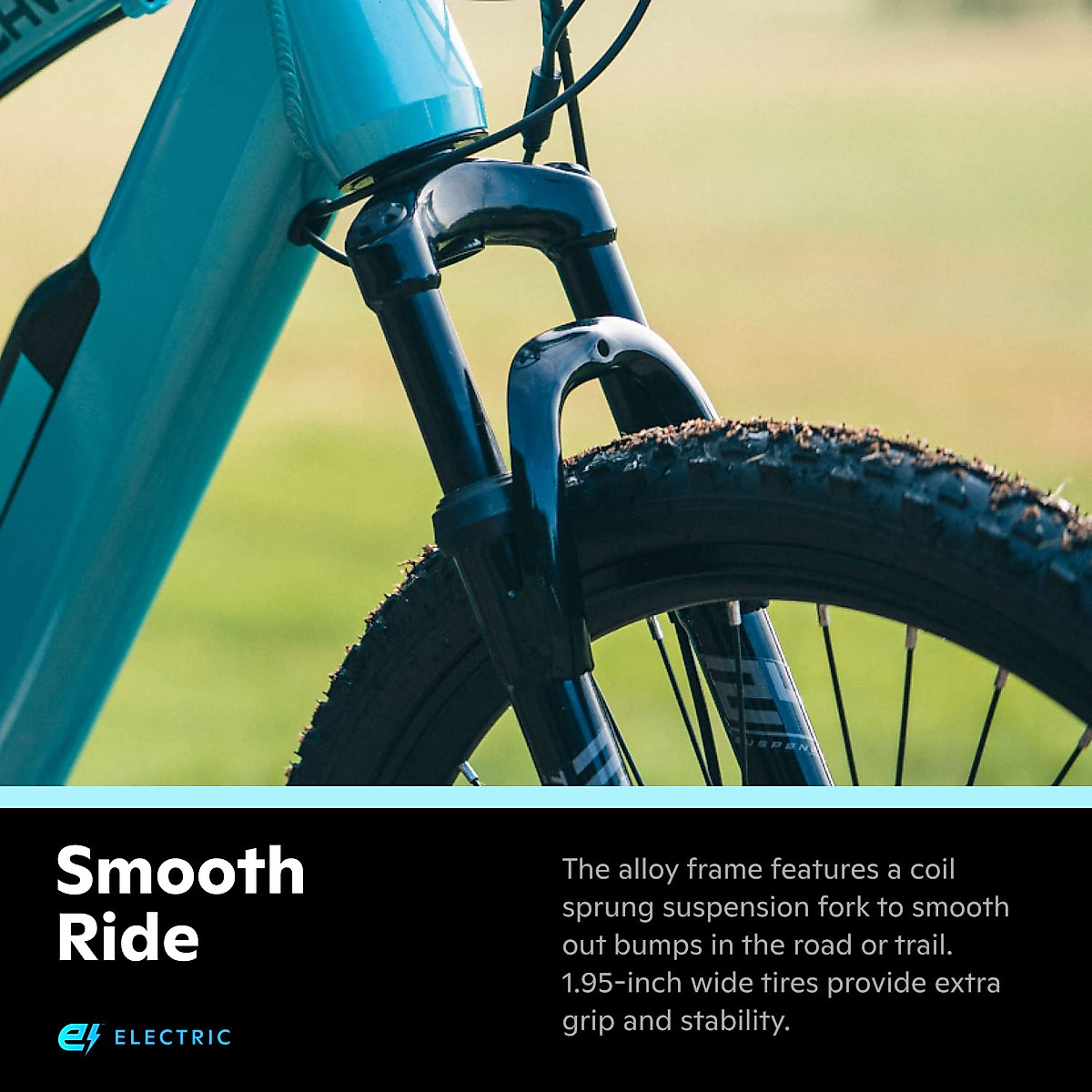 Schwinn Healy Ridge Youth Electric Mountain Bike, 18-Speed Drivetrain, 14-Inch Alloy Frame, 24-Inch Wheels, Mint