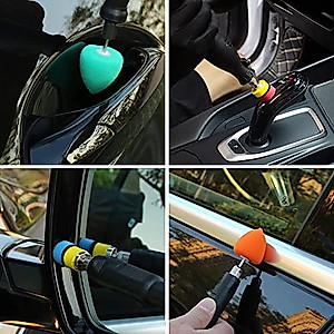 SI FANG 22 Pcs Mini Buffing Polishing Pads Kit, Car Detail Mini Polisher Foam Pads for Rotary Tools Tight Area Detailing Polishing Waxing & Sealing Glaze, Car Headlights Door Handles Scratch