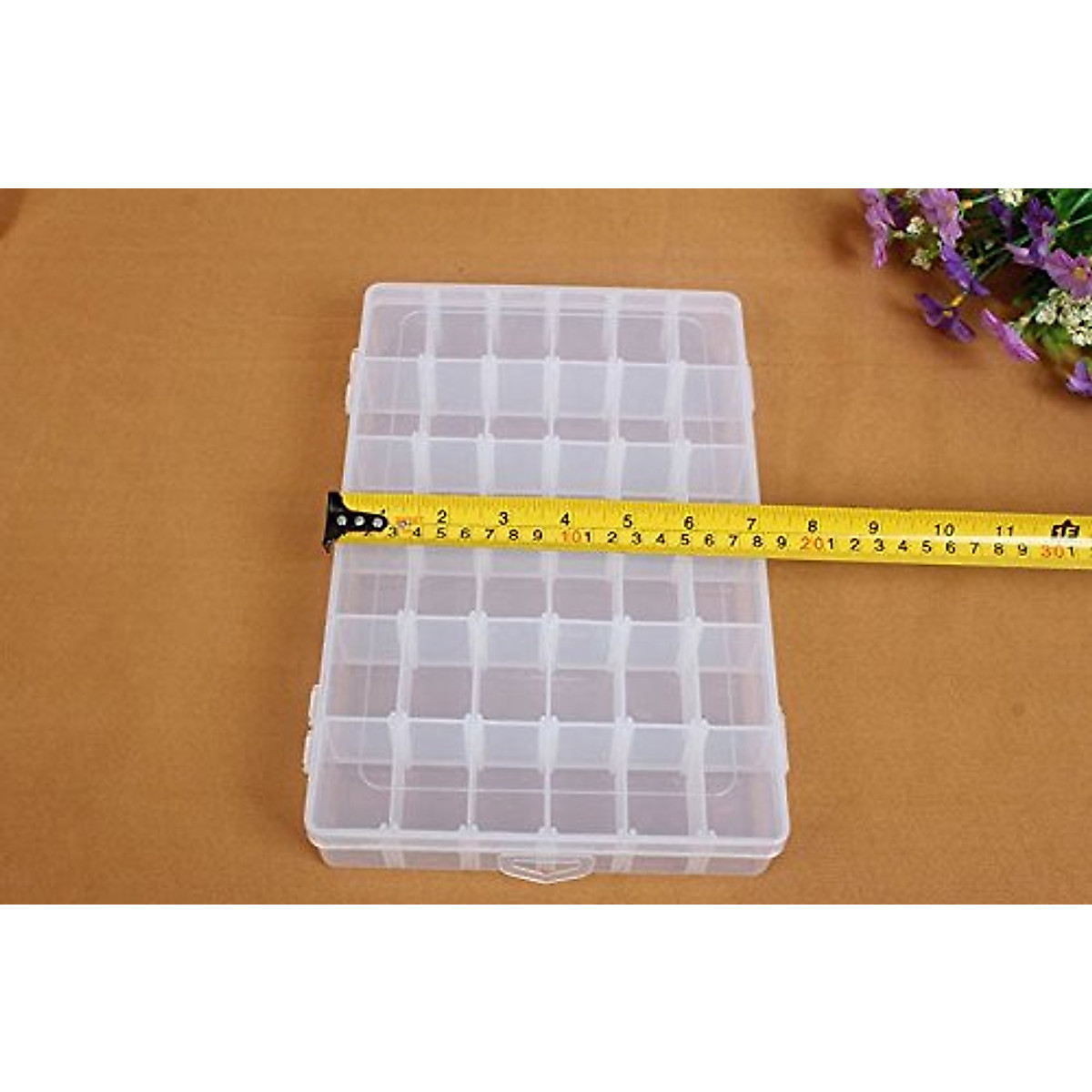 Adjustable 36 Compartment Slot Clear Plastic Storage Craft Box Organizer Container Case Tool for Jewellery Hair and Make Up Comestic Accessories