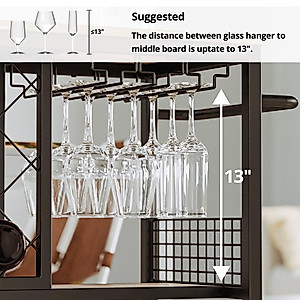 IRONCK Bar Cart, Industrial Serving Cart on Wheels Kitchen Storage Cart for The Home Wood and Metal Frame, Rustic Brown