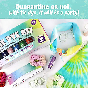 DOODLE HOG Tie Dye Kit for Kids & Adults - 24 Large Tye Dye Bottles with 12 Colors & Tie Dye Powder, Soda Ash, Gloves - Tie Dye Kits for Large Groups