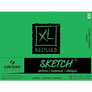 Canson XL Recycled Sketch Pad, 18 x 24 Inches, 50 lb, 100 Sheets
