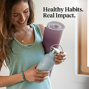 LIfeFactory Stainless Steel Vacuum-Insulated Sport Bottle, 24 Ounce, Mint