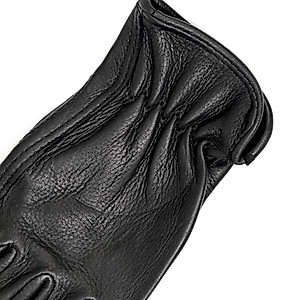 Hot Leathers Classic Deerskin Unlined Driving Gloves (Black, X-Large)