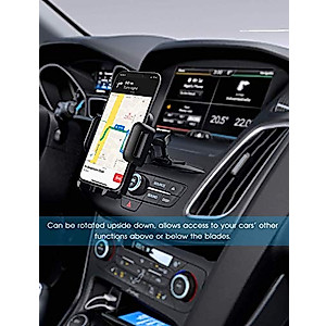 Pokanic Car Cell Phone CD Slot Mount Adjustable 360 Rotation Stand Holder Three-Side Grips Design One Touch Clamp Compatible with iPhone Galaxy Note Pixel Universal (CD Slot Mount)