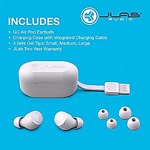 JLab Go Air Pop True Wireless Bluetooth Earbuds + Charging Case | Lilac | Dual Connect | IPX4 Sweat Resistance | Bluetooth 5.1 Connection | 3 EQ Sound Settings Signature, Balanced, Bass Boost