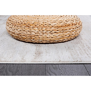 CAMILSON Living Room Rugs Modern Luxury 4x6 Vintage Abstract Area Rug Soft Medium Pile Stain Resistant Easy-Cleaning Non-Shedding for Living Room Office Indoor Carpet (4 x 6 / Beige - White)