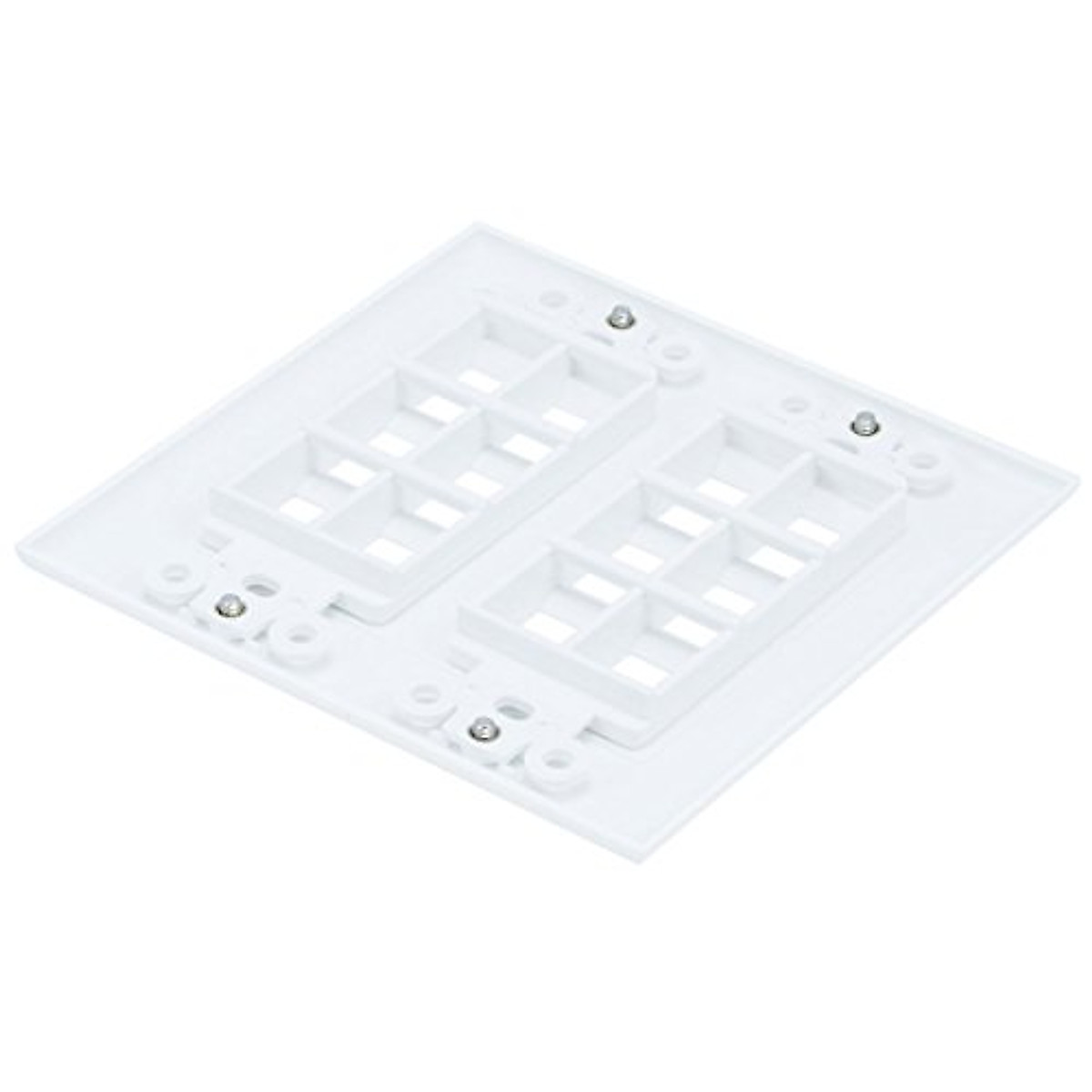 Monoprice 106837 2-Gang Wall Plate for Keystone 12 Hole - White