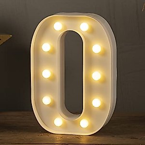 HXWEIYE Light Up Letters LED Marquee Letters Lights Sign 26 Alphabet and 10 Number Big Lights Letter for Party Birthday Bar Battery Powered Christmas Decor Letter Lights (Warm White O)