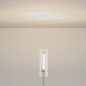 Ralbay Chrome Floor Lamp, Glass LED Floor Lamp Chrome Tall Floor Lamp,Modern Torchiere LED Floor Lamp,Chrome Glass Floor Lamp for Living Room, Silver Slender Glass Standing Lamp for Bedroom