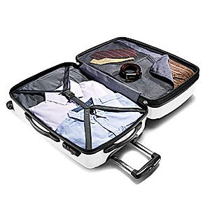 Samsonite Winfield 2 Hardside Expandable Luggage with Spinner Wheels, Checked-Medium 24-Inch, Brushed White