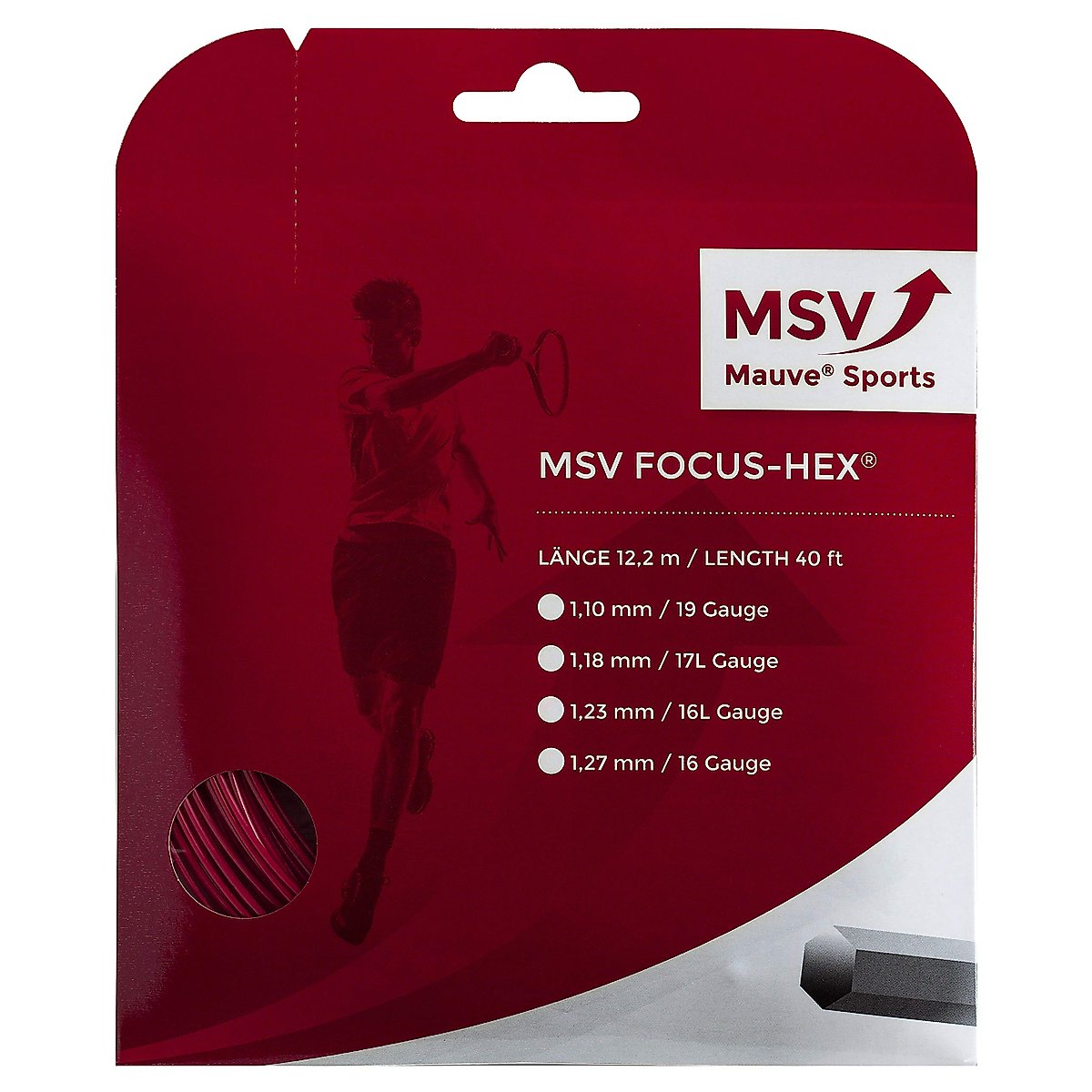 MSV Unisex's Focus-Hex String Set-Red, 1.27 mm