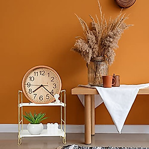 Geelin 2 Pcs Bathroom Countertop Organizer 2 Tier Vanity Counter Organizer Bathroom Countertop Organizer Makeup Shelf Organizer Stackable Gold Perfume Tray Standing Kitchen for Vanity Storage Bedroom